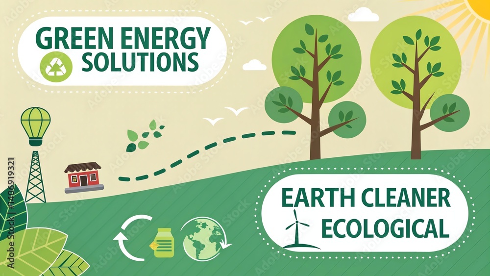 Green energy reduce carbon emissions and makes earth cleaner and more ...