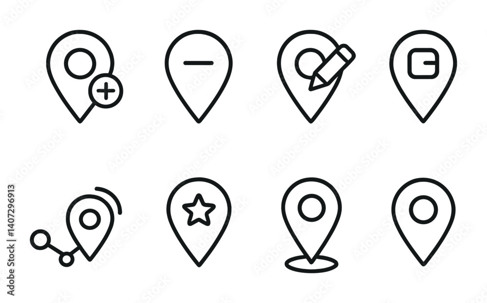 outline vector icons of permissions settings: app permissions, camera ...