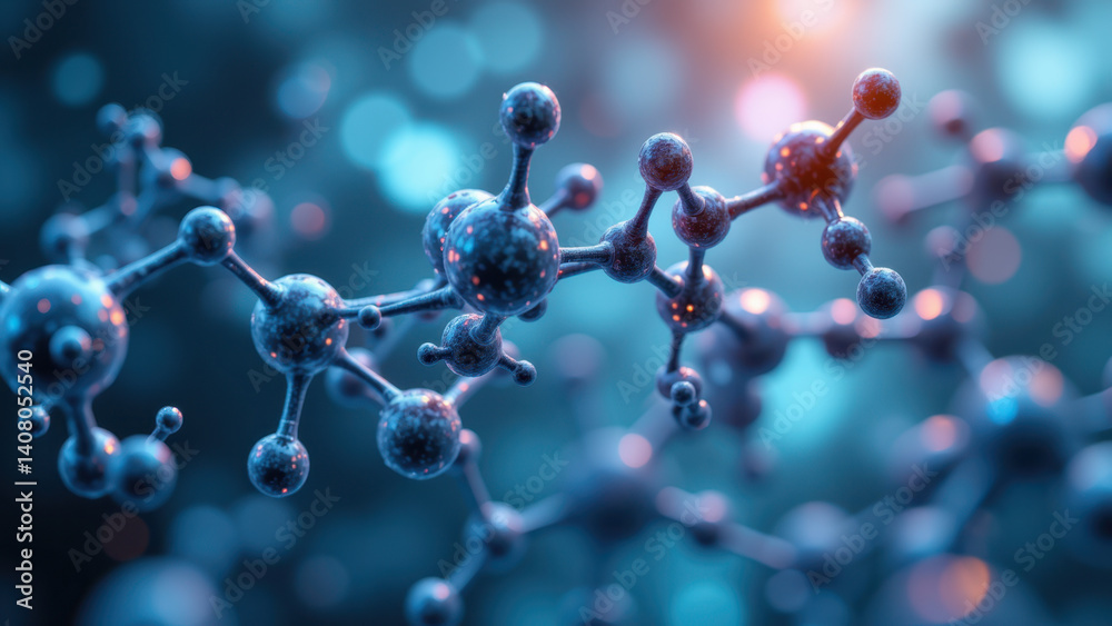 High-resolution image of a GLP-1 molecule with a detailed structure ...