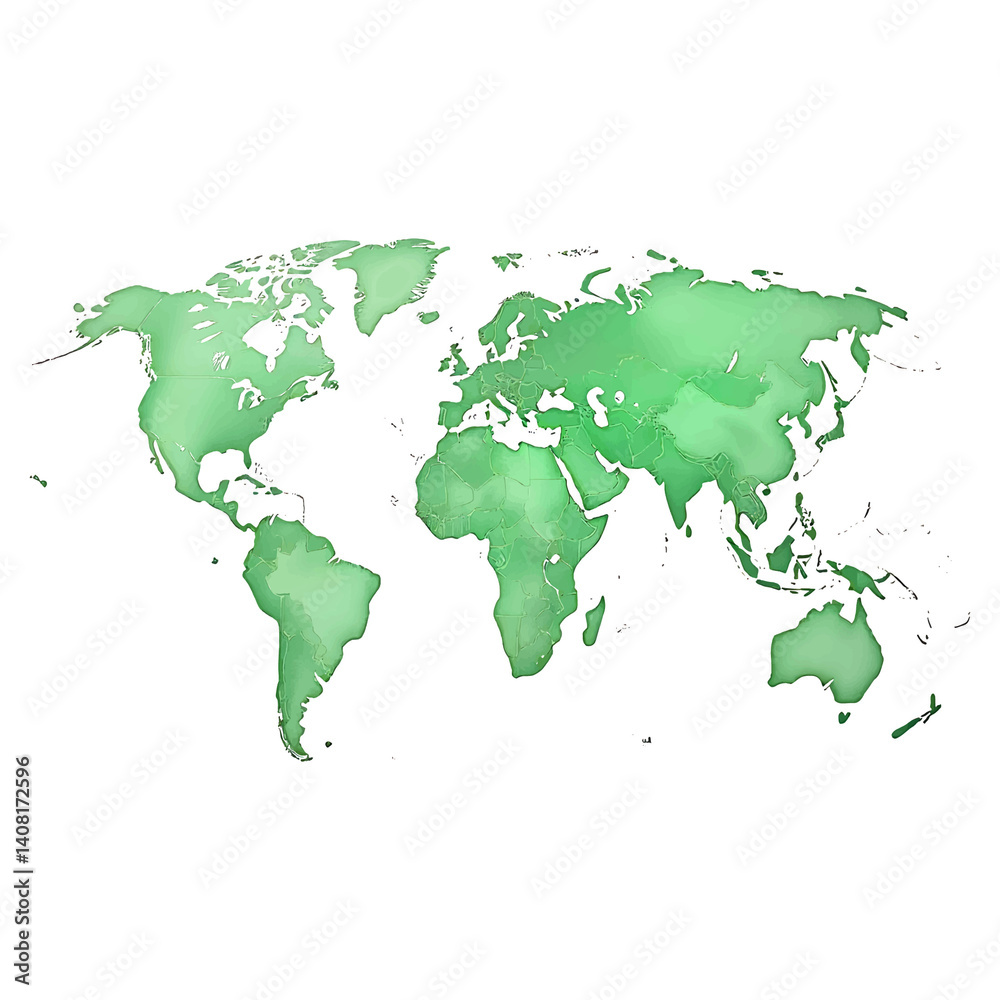 World map vector states border geography continent global business ...