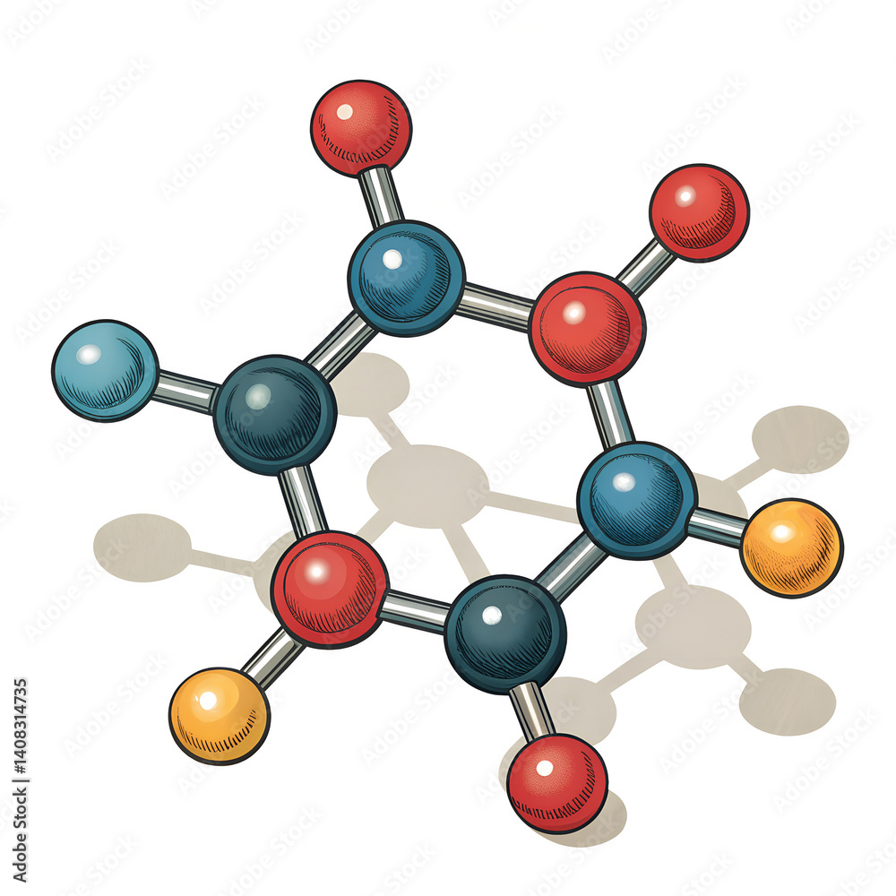 chemical structure of a molecule Stock Illustration | Adobe Stock