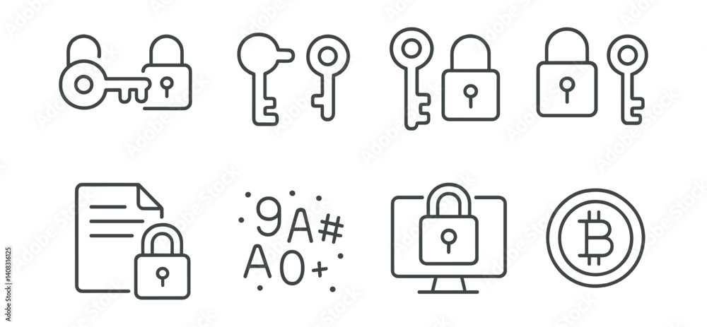 Vector de Stock Flat vector icons of secure transaction: lock icon ...
