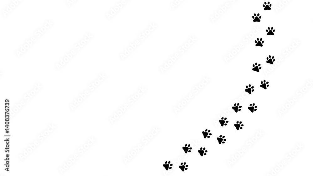 Path of bear footprints. Tracks of paw prints of bear, panda, grizzly ...