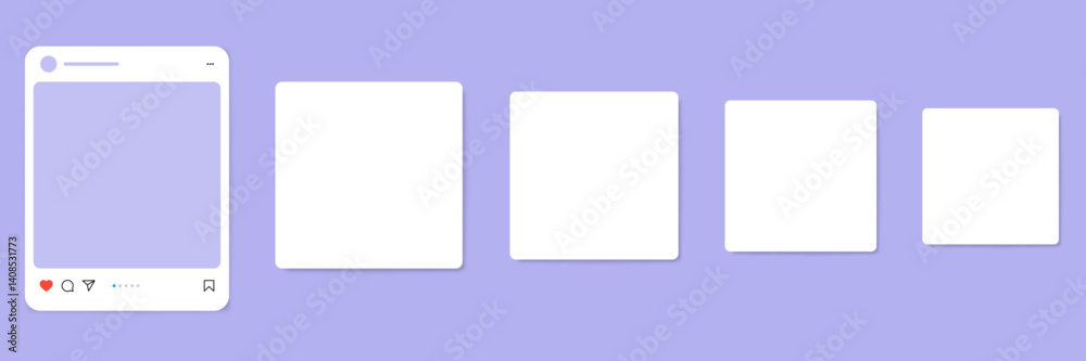 instagram post mockup vector. social media instagram carousel post ...