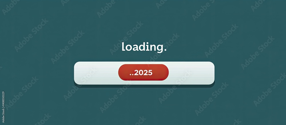 Graphical loading screen with 2025 progress indicator Stock ...