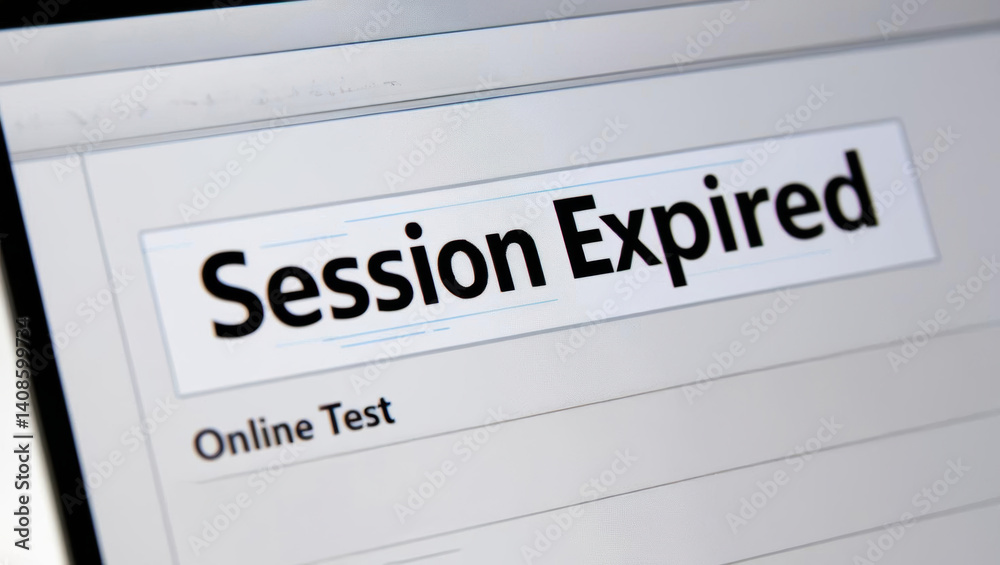 Session expired notification appears on screen indicating that online ...