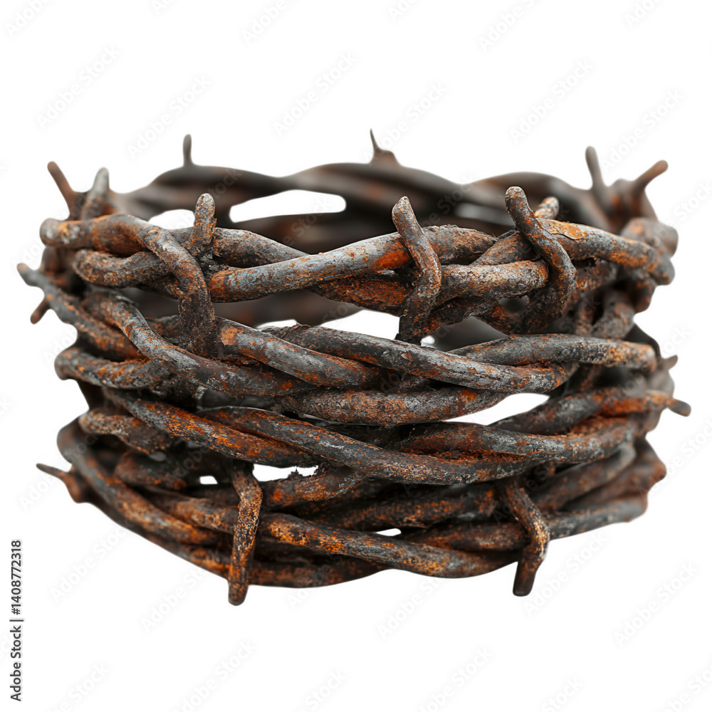 Rusty barbed wire crown of thorns religious symbol jesus christ ...