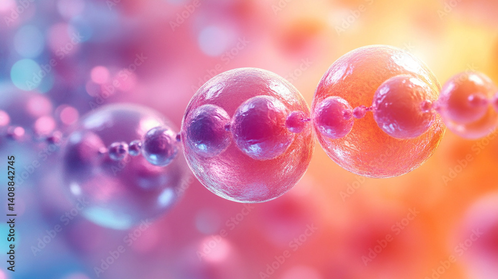 Colorful 3D visualization showing the intricate microscopic structure ...