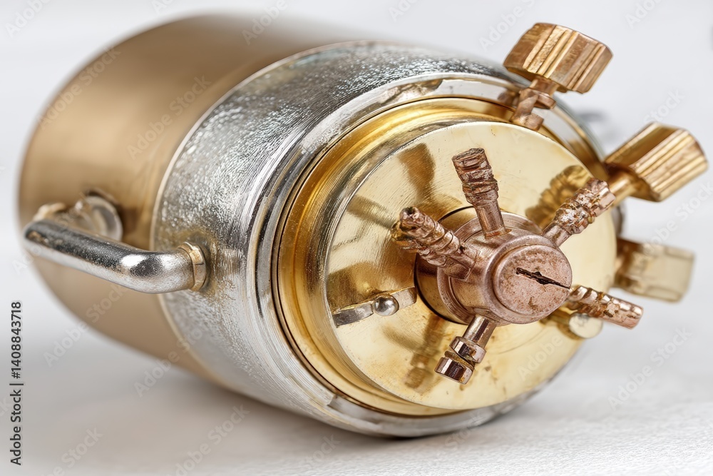 Industrial control valve mechanism workshop product photography close ...