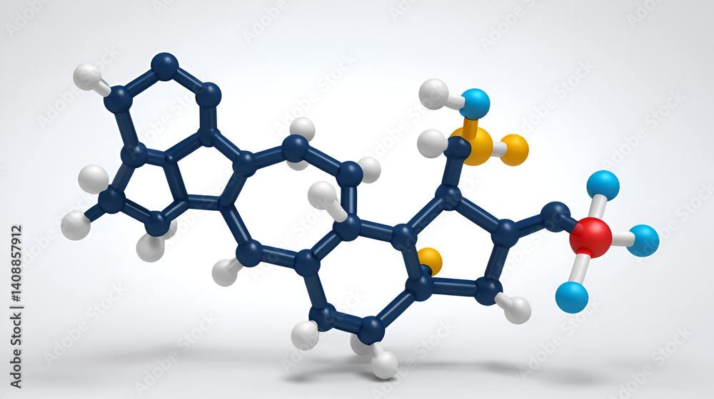 propylene glycol molecular structure, 3d model molecule, e1520 ...