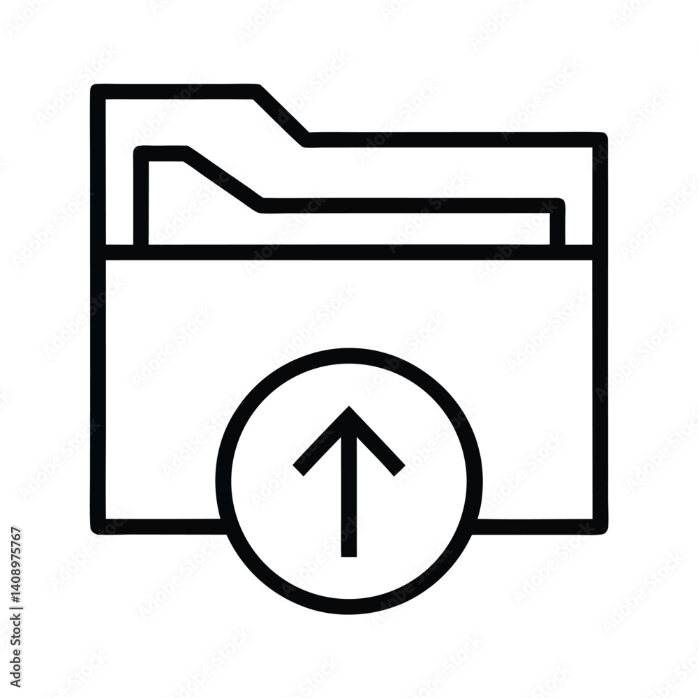 Upload Folder Icon Outline Style Isolated on Transparent Background Resource Stock Vector ...