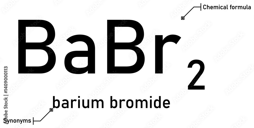 Barium bromide chemical formula and synonyms with callout titles Stock ...