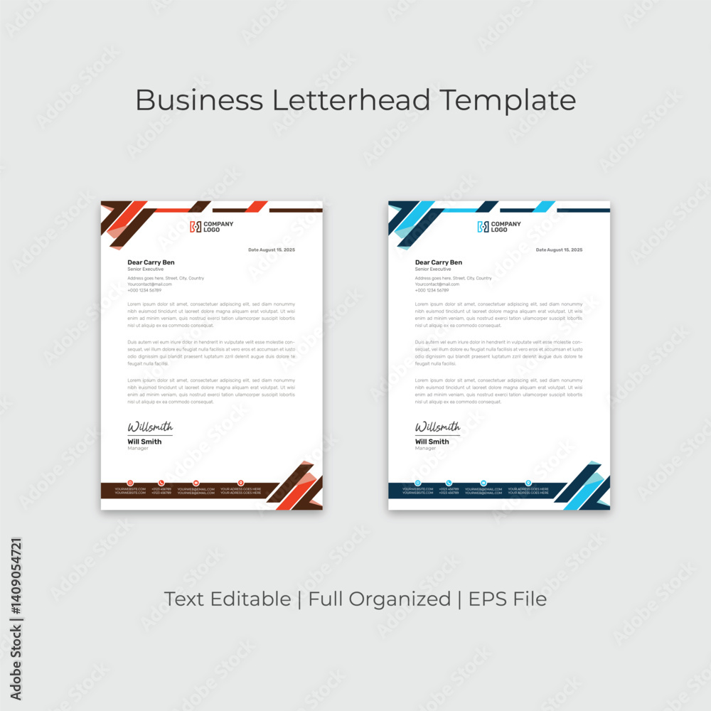 Letterhead template design for your company. vector file examples ...