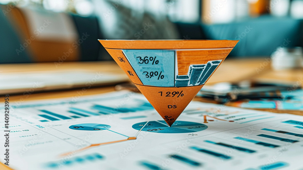 **Business Growth Funnel Visual With Leads, Conversions, And Revenue ...