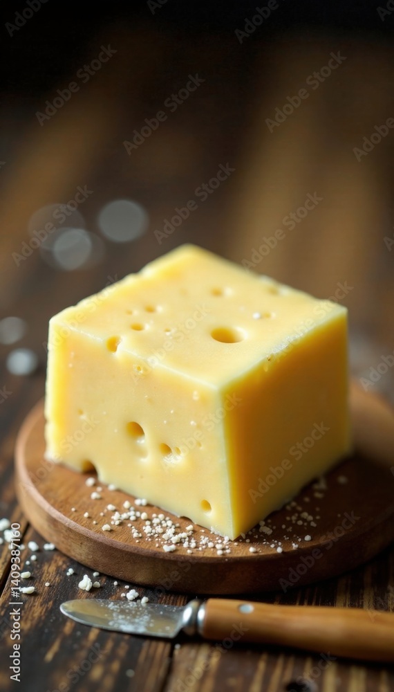 Whey-based cheese with granular texture and mild flavor, milk, dairy ...