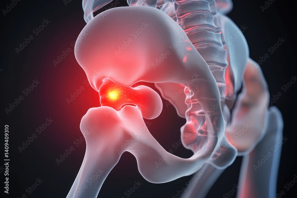 Hip Joint Inflammation in Canine Dysplasia Illustration of Dog Bones ...