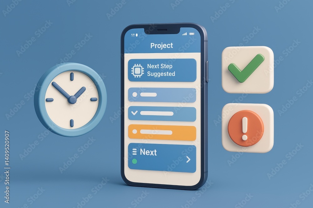 Digital Project Management: A modern smartphone interface, alongside a ...