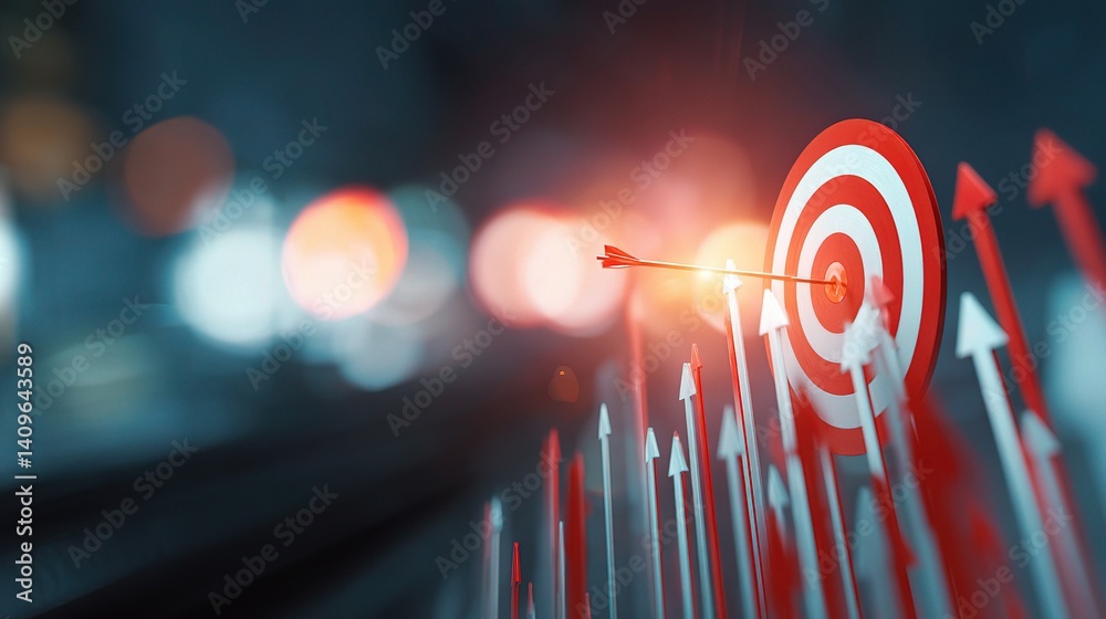 Business Strategy Concept with Target and Success Visualization Stock ...