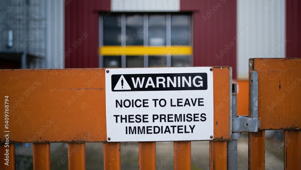 Warning issue notice concept. Warning sign indicating restricted access ...