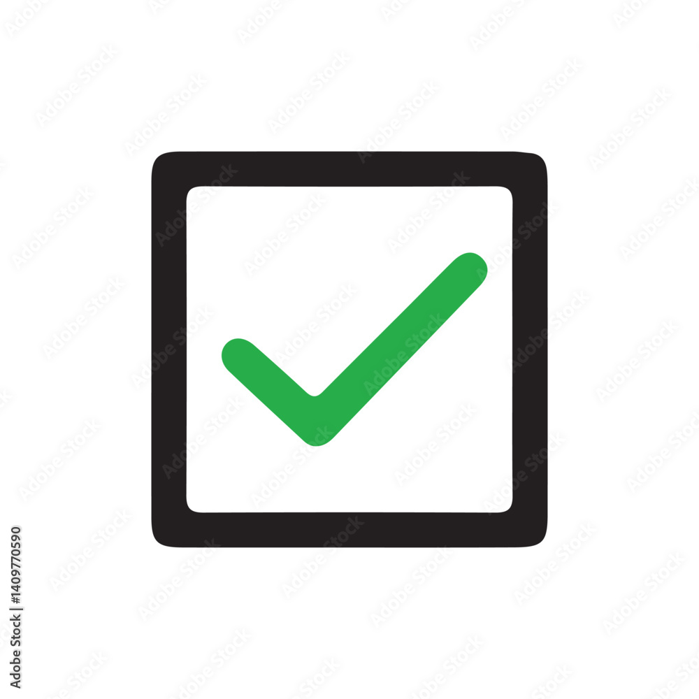 Стоковое векторное изображение «Check mark icon symbols vector. Check box icon with correct ...