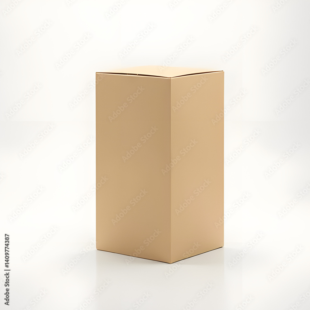Simple Cardboard Box: A classic cardboard box, viewed from a close-up ...