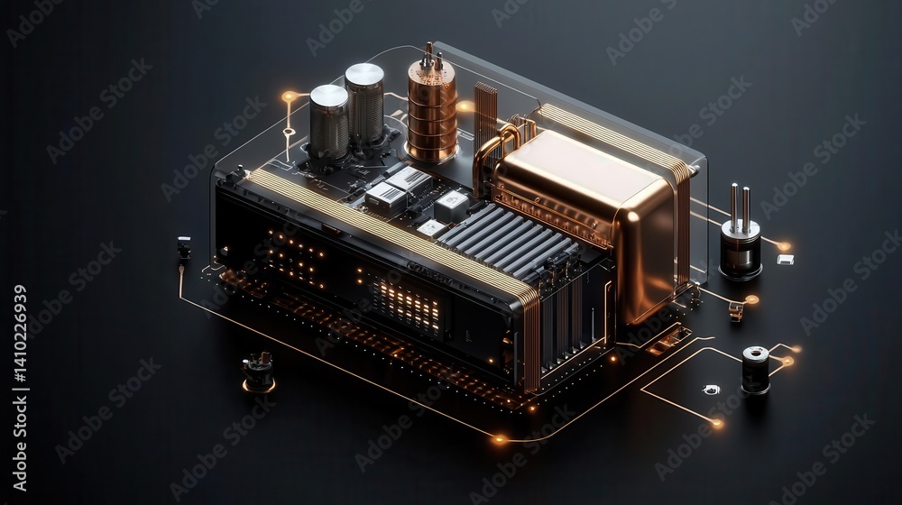 Exploded schematic of a portable fuel cell engine, highlighting compact ...