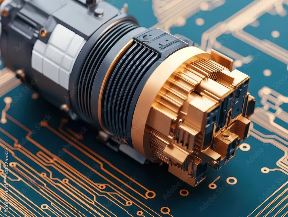 Exploded technical diagram of an electric motor s controller unit ...