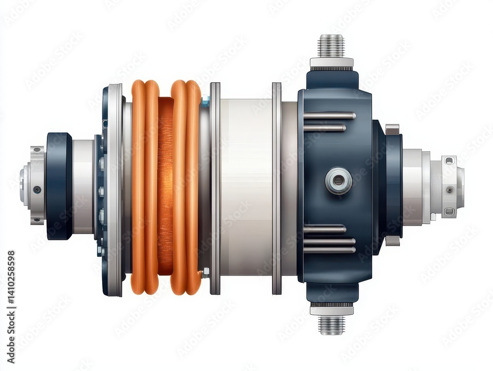 Crosssectional technical drawing of a switched reluctance motor SRM ...