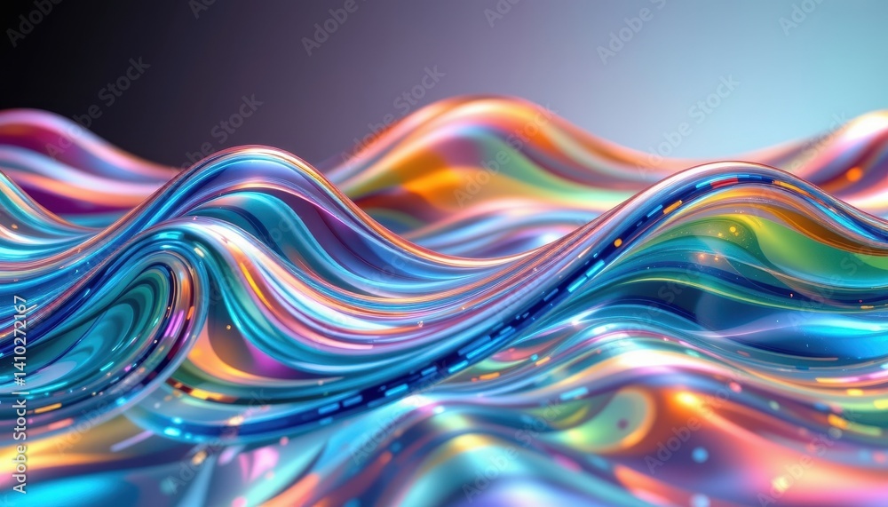 Psychedelic Glass Waves: Generate a design with whimsical glass like ...
