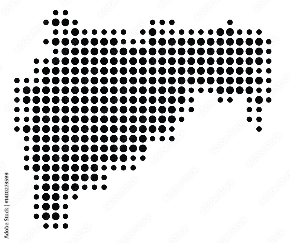 Symbol Map of the State Maharashtra (India) showing the territory with ...