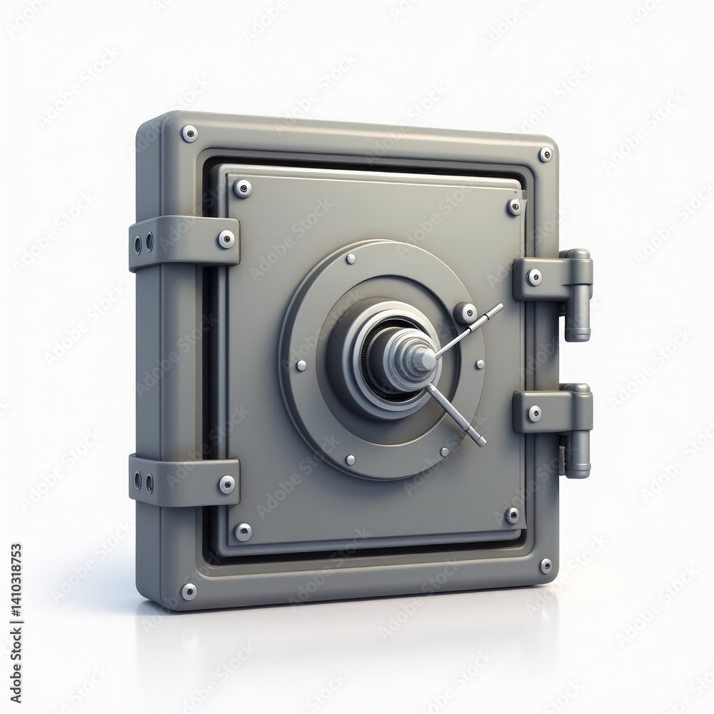 Classic Bank Vault Door with Heavy Bolts and Spinning Dial Floating 3D ...