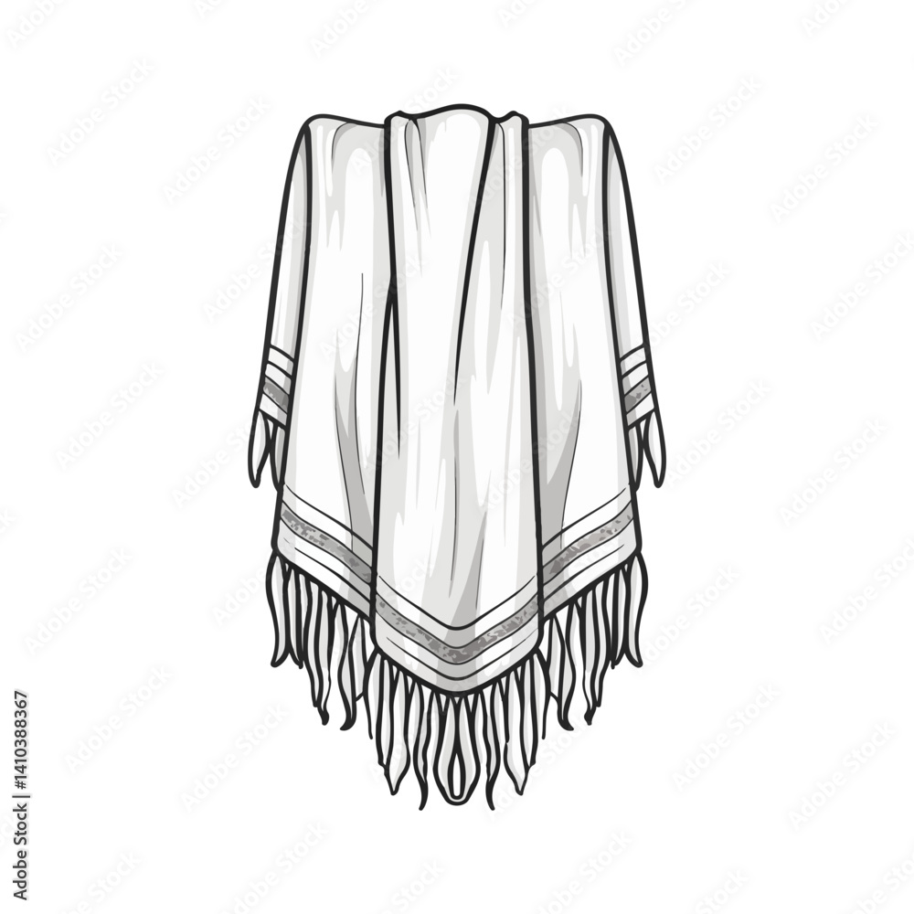 Jewish Prayer Shawl Detailed Illustration of a Tallit Stock Vector ...