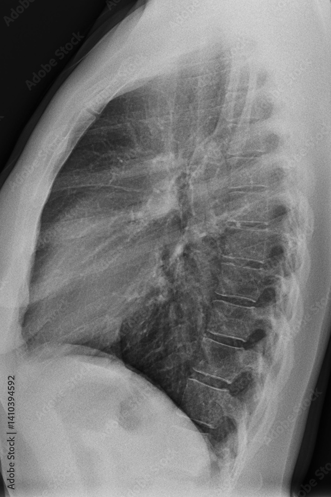 Real Chest X-Ray Scam Showing Ribcage and Lung Structure in lateral ...