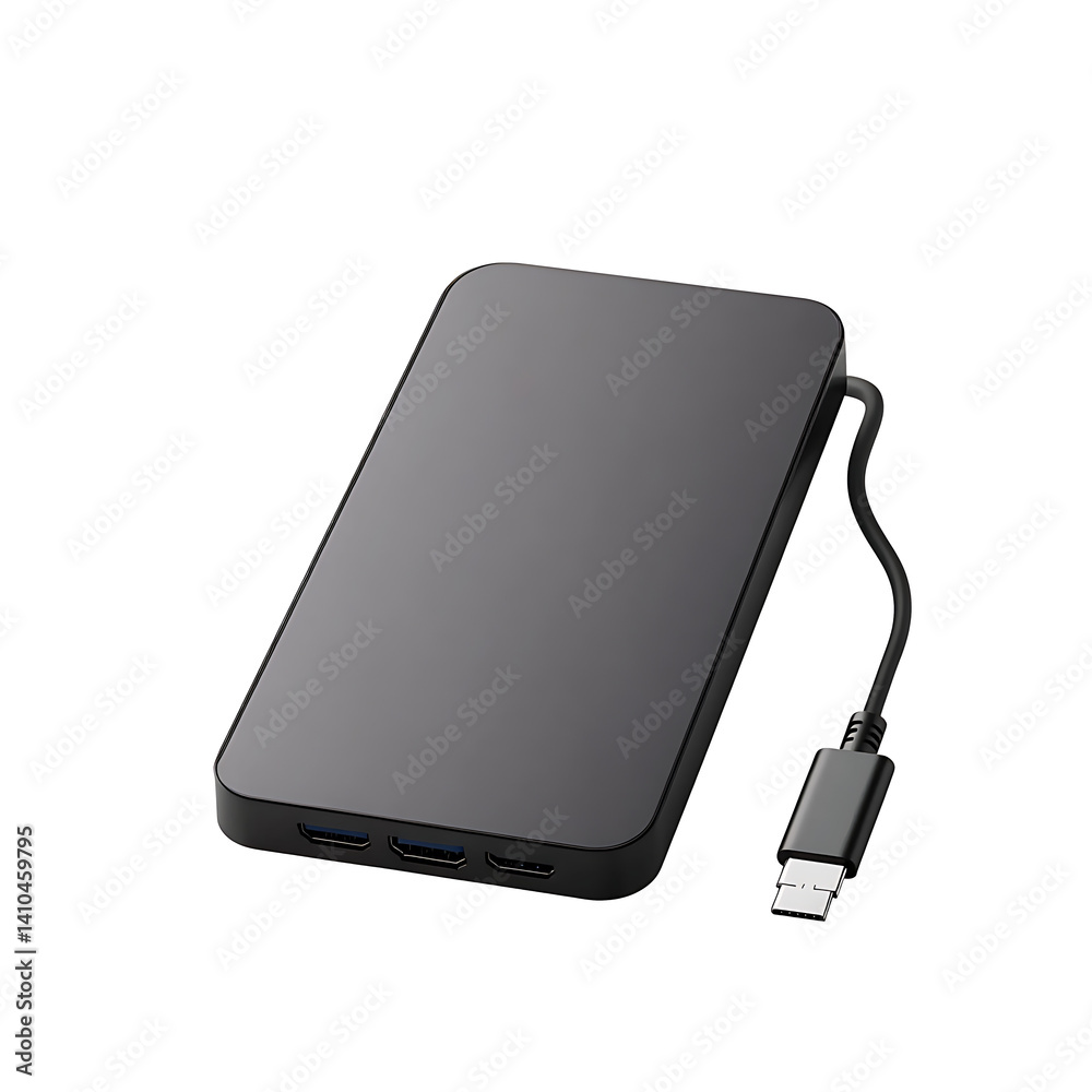 External hard disk drive or mobile battery. USB Type-C Isolated on ...