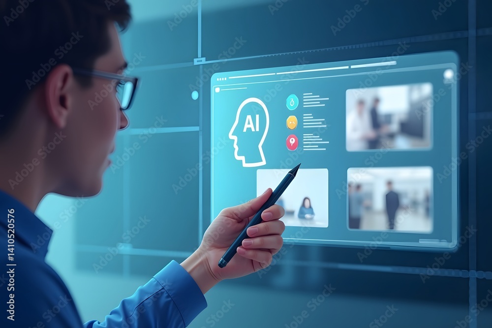 AI image creation technology, People using digital pen and tablet to AI ...