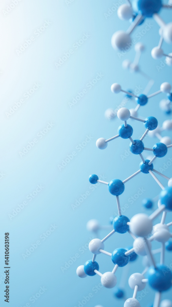 Image depicts a structure of GLP-1, Glucagon-like peptide-1 with blue ...