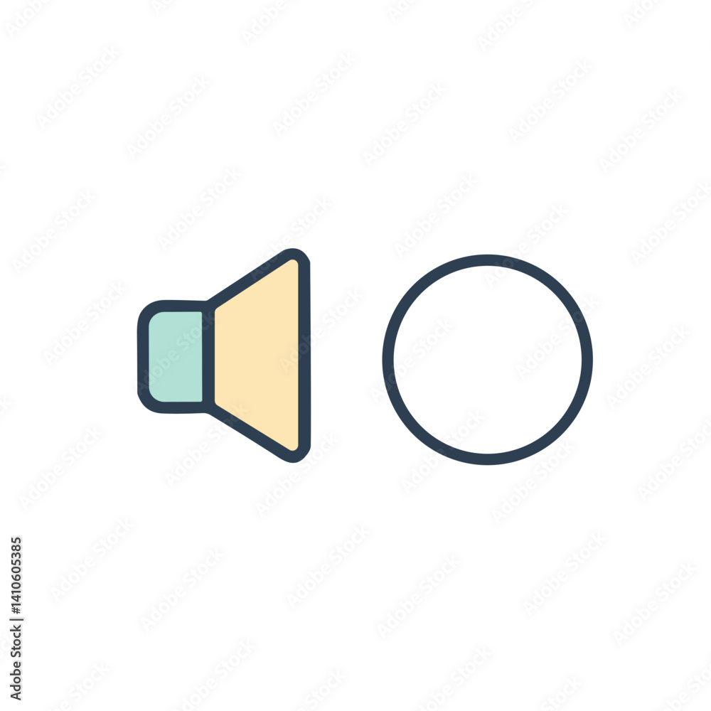Cartoon mute sound icon for kids’ apps, games, or educational tools ...