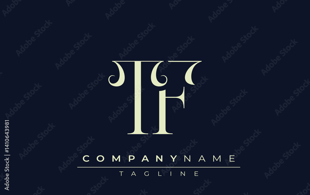 TF abstract Logo. Elegantly Designed Minimalist Monogram Logo with ...
