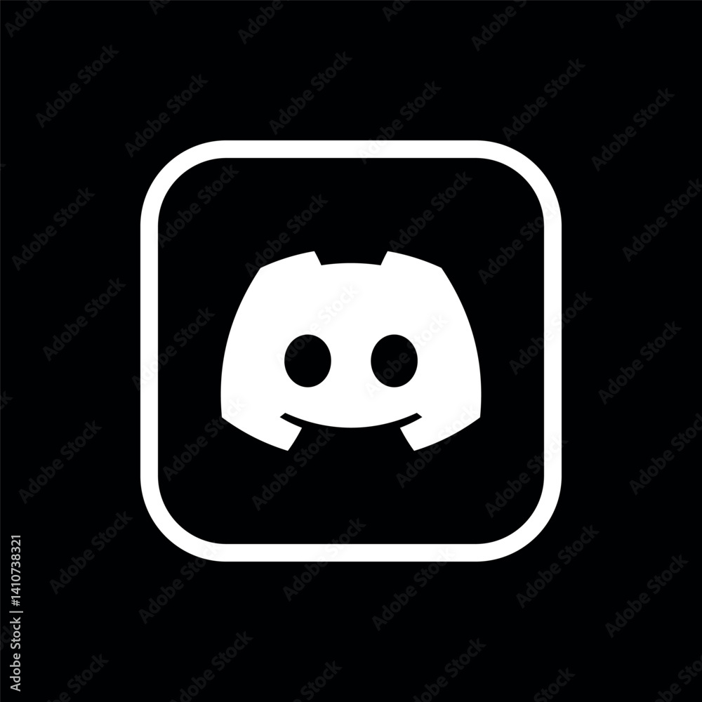 Discord Logo Outline White Icon, App Vector, Editable SVG, PNG ...