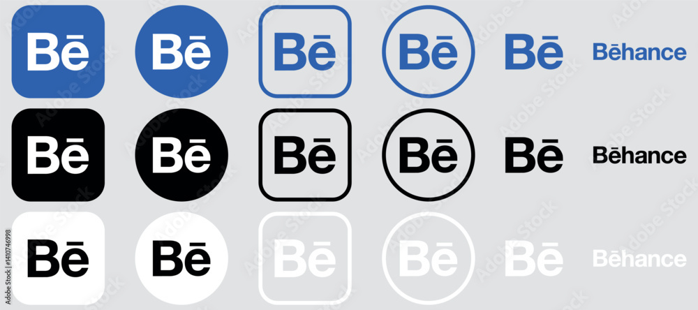 Behance Logo Mega Bundle Icon Set, Be App Vector, Editable SVG, PNG ...