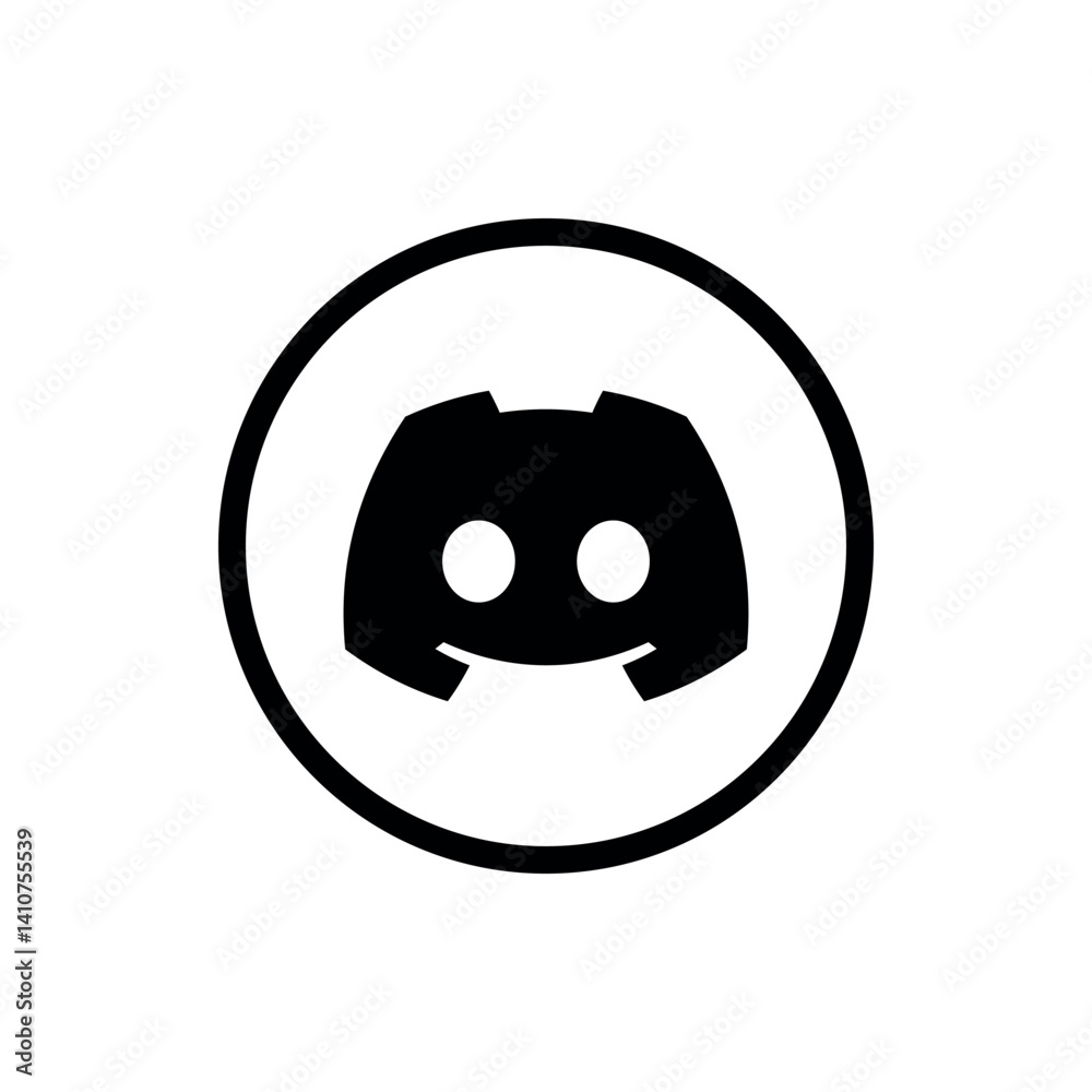 Discord Logo Black Circle Outline Icon, App Vector, Editable SVG, PNG ...
