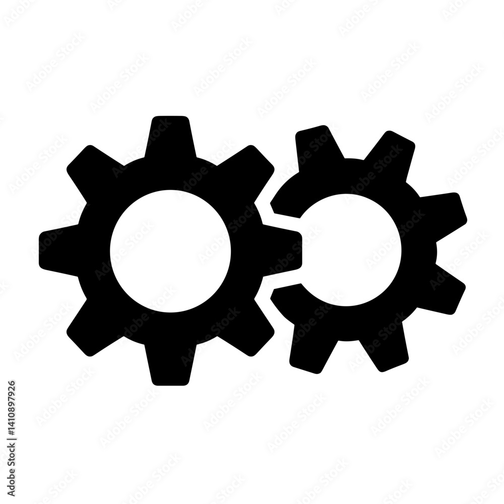 Minimalist dual gear icon representing configuration and system ...