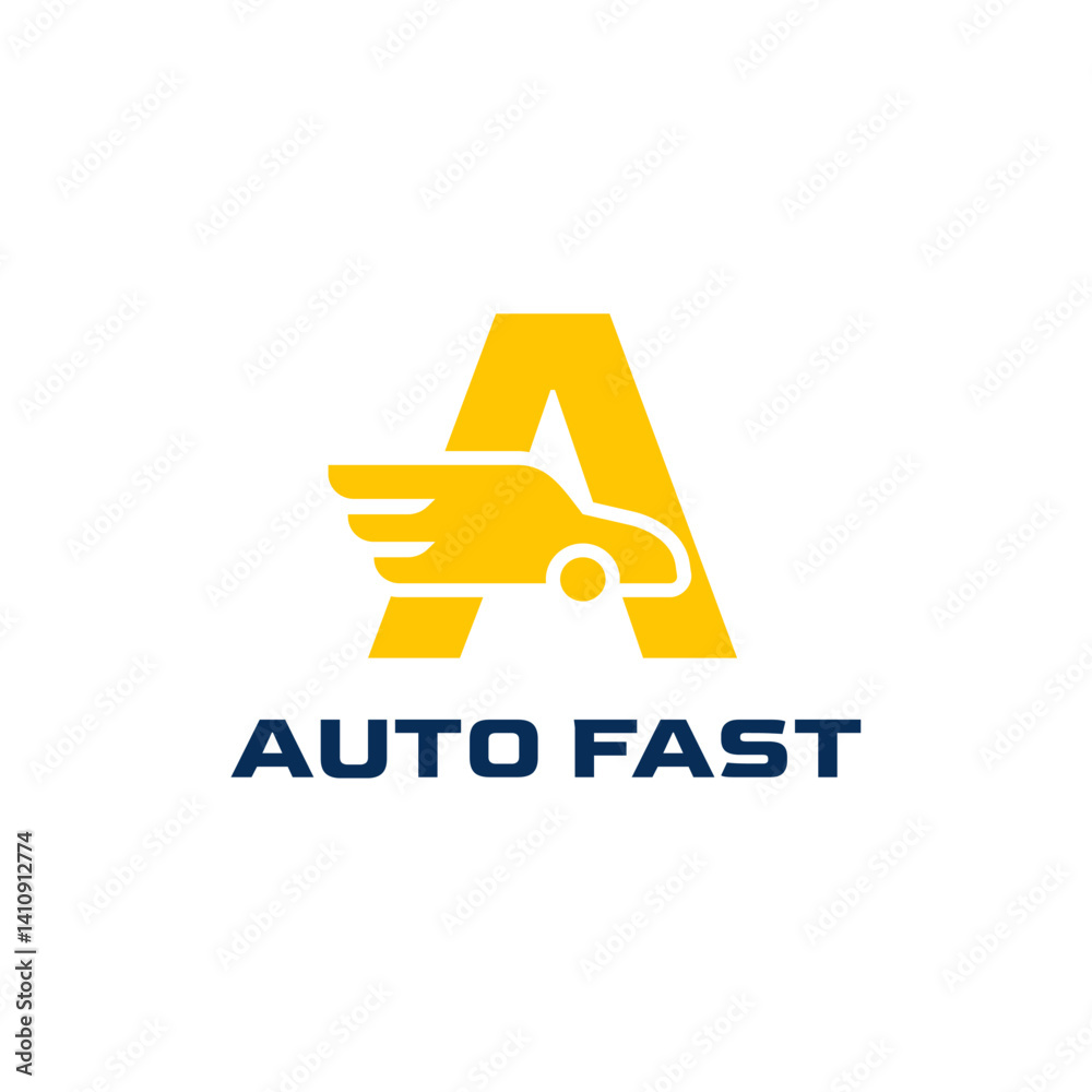 Initial A fast car vector logo design. Fonts for automotive, vechile ...
