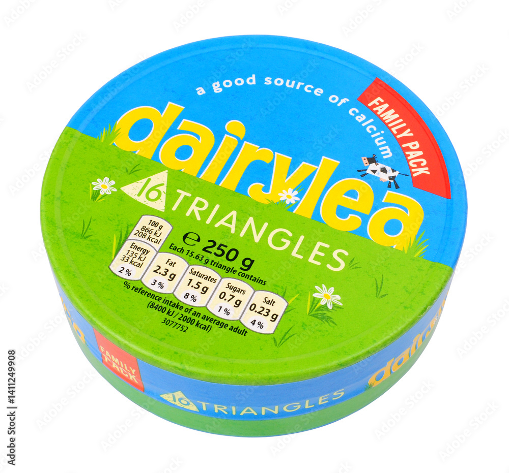 Stock-Foto „Dairylea soft cheese triangles family pack containing 16 ...