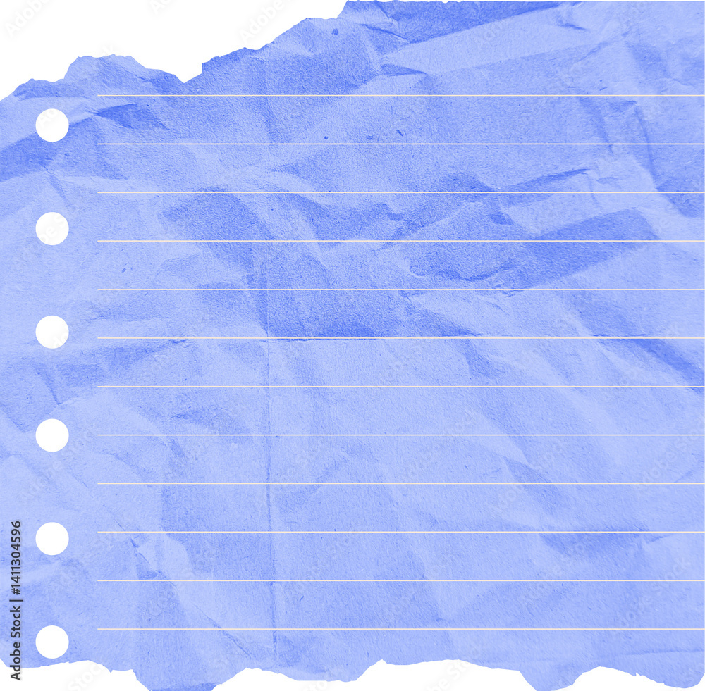 Crumpled Purple torn ripped notepaper sheet with lined pattern texture ...
