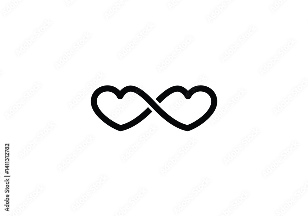 Image vectorielle Stock Infinity heart silhouette. This image shows two ...