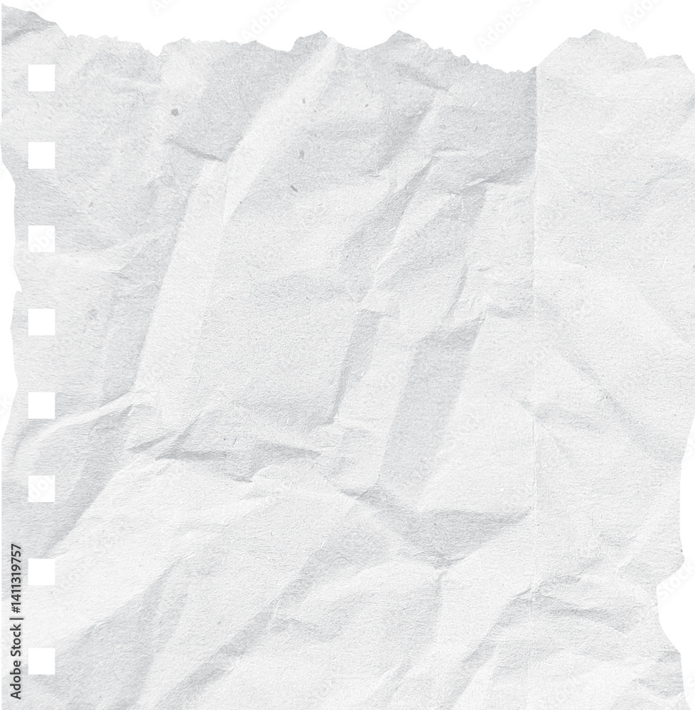 Crumpled white torn ripped notepaper sheet texture isolated on ...