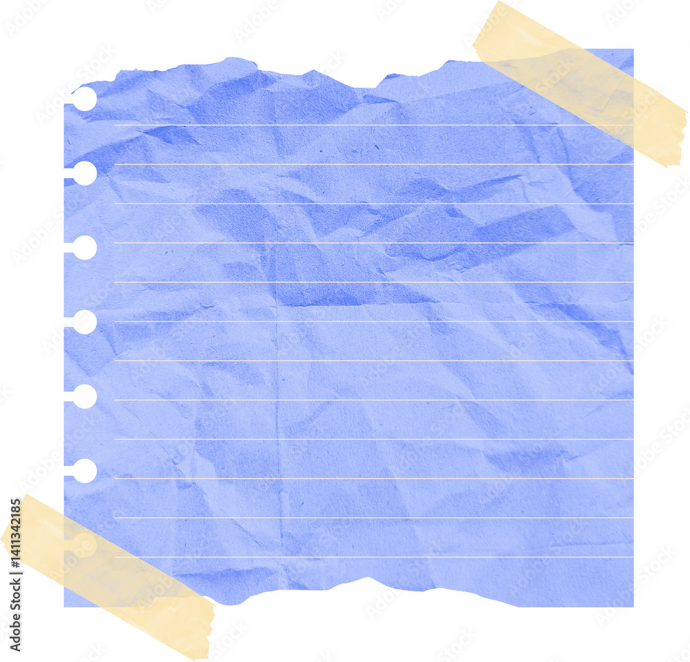 Crumpled Purple torn ripped notepaper sheet with Lined pattern texture ...