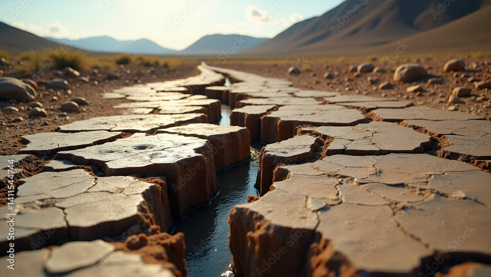 Capture dramatic imagery of earthquake cracked ground revealing ...