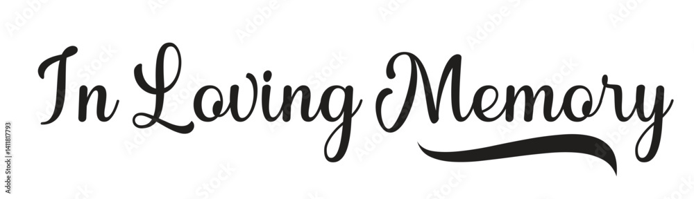 Image vectorielle Stock In Loving Memory, Vector Memorial text, In ...